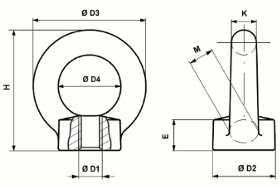 Vijak očni ženski DIN582 (okasta matica) » Vidam webshop